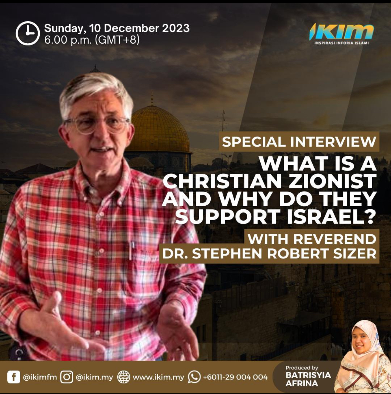 IKIM Interview on Christian Zionism | Stephen Sizer